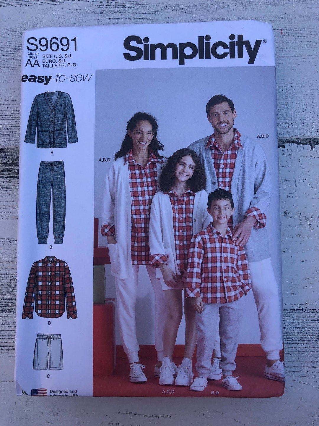9691 Simplicity Boys, Girls, and Adults Lounge Shirts, Cardigans, and ...