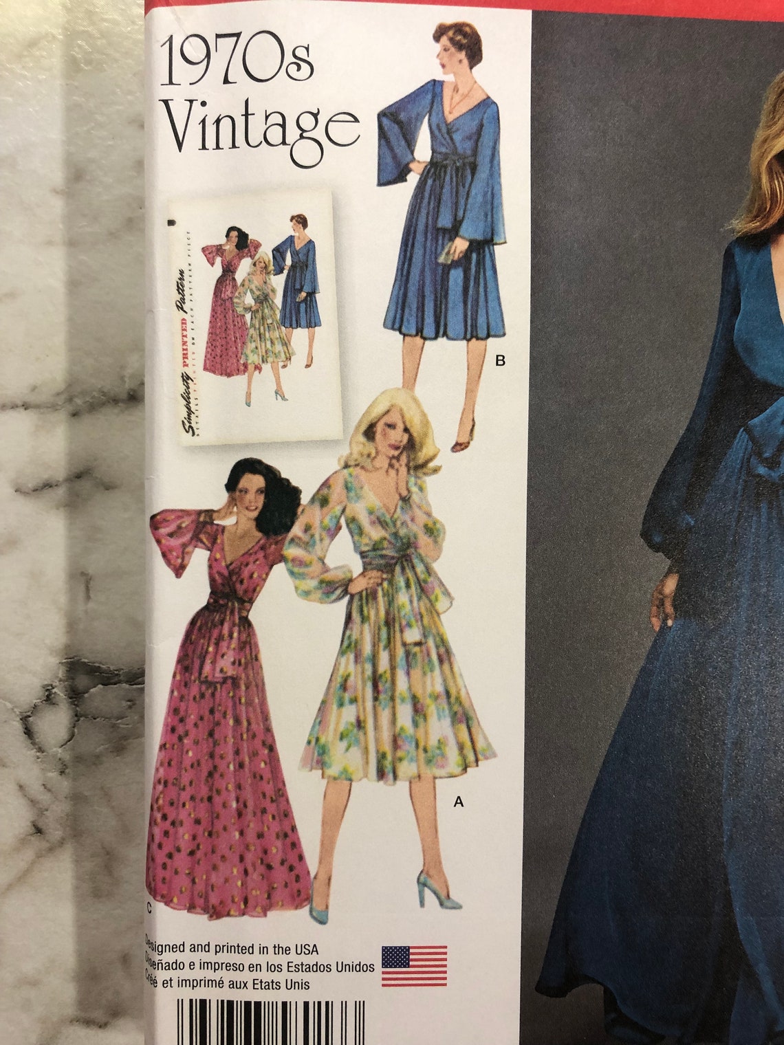 8013 Simplicity 1970s Vintage Pattern Misses Lined Dress in Two Lengths ...