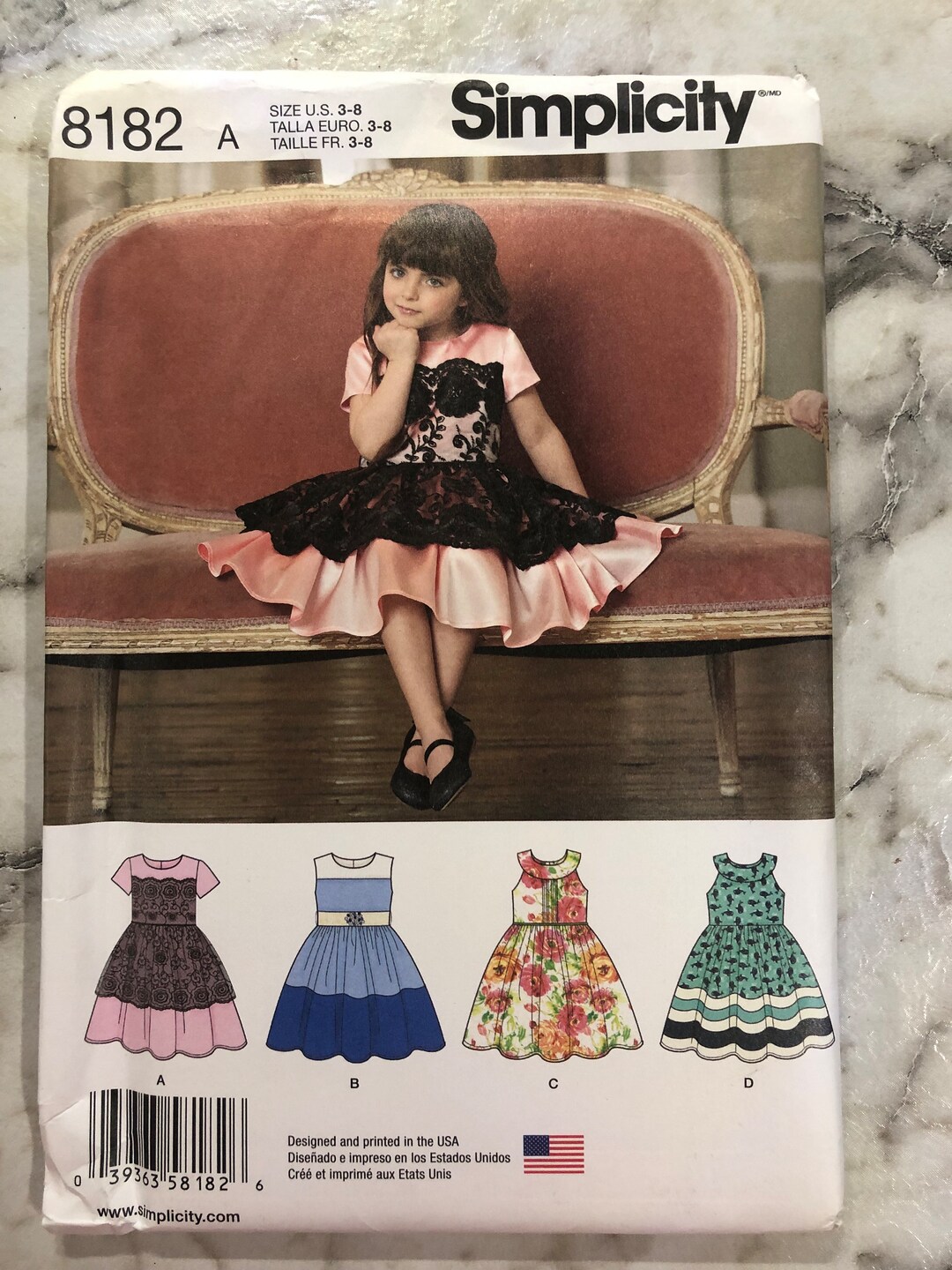 8182 Simplicity Pattern Childs Dresses New Factory Folded Size 3-8 - Etsy