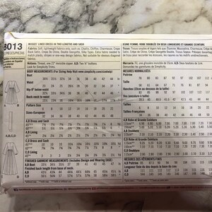 8013 Simplicity 1970s Vintage Pattern Misses Lined Dress in Two Lengths ...