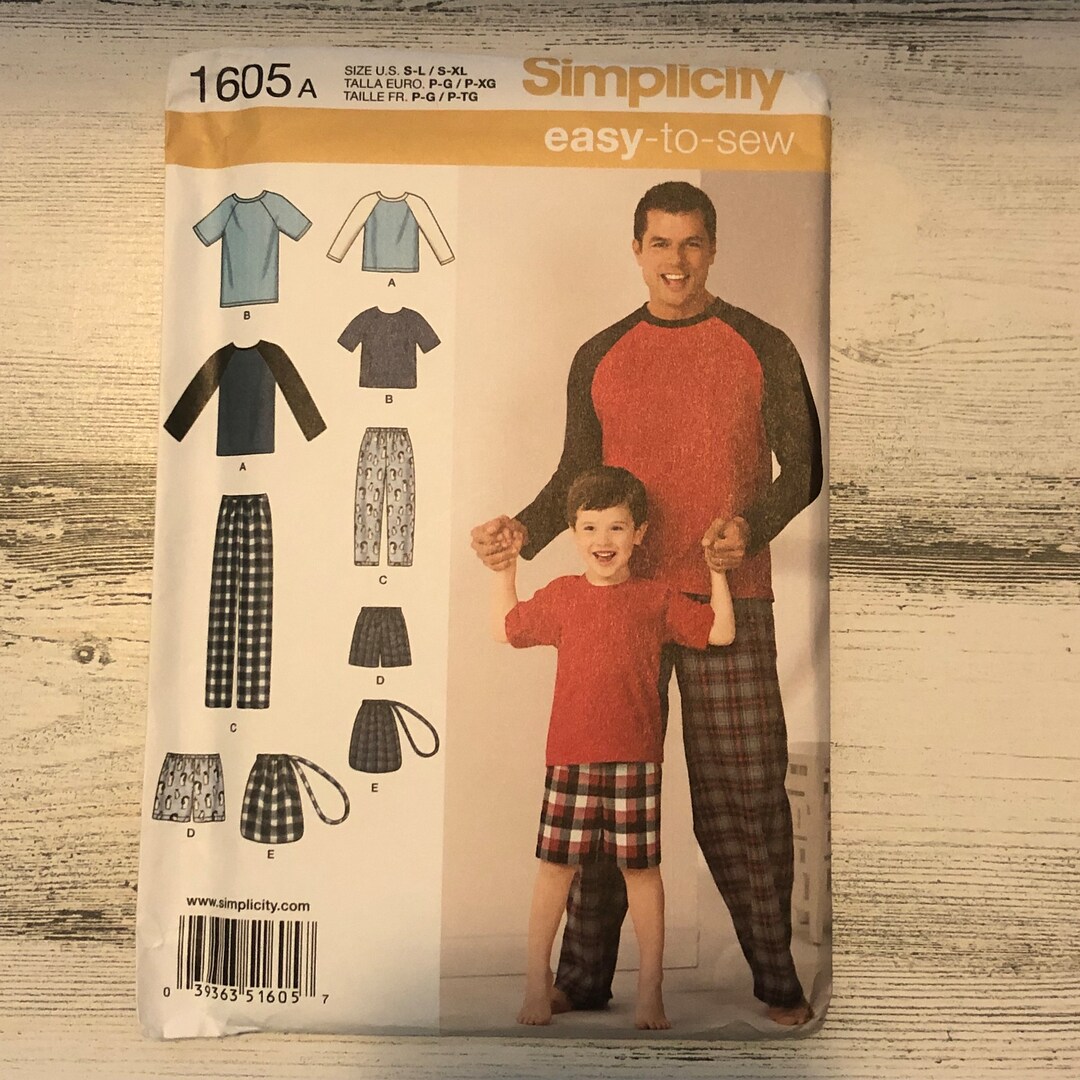 1605 New Uncut Simplicity Easy to Sew Boys and Mens Loungewear: Pants ...