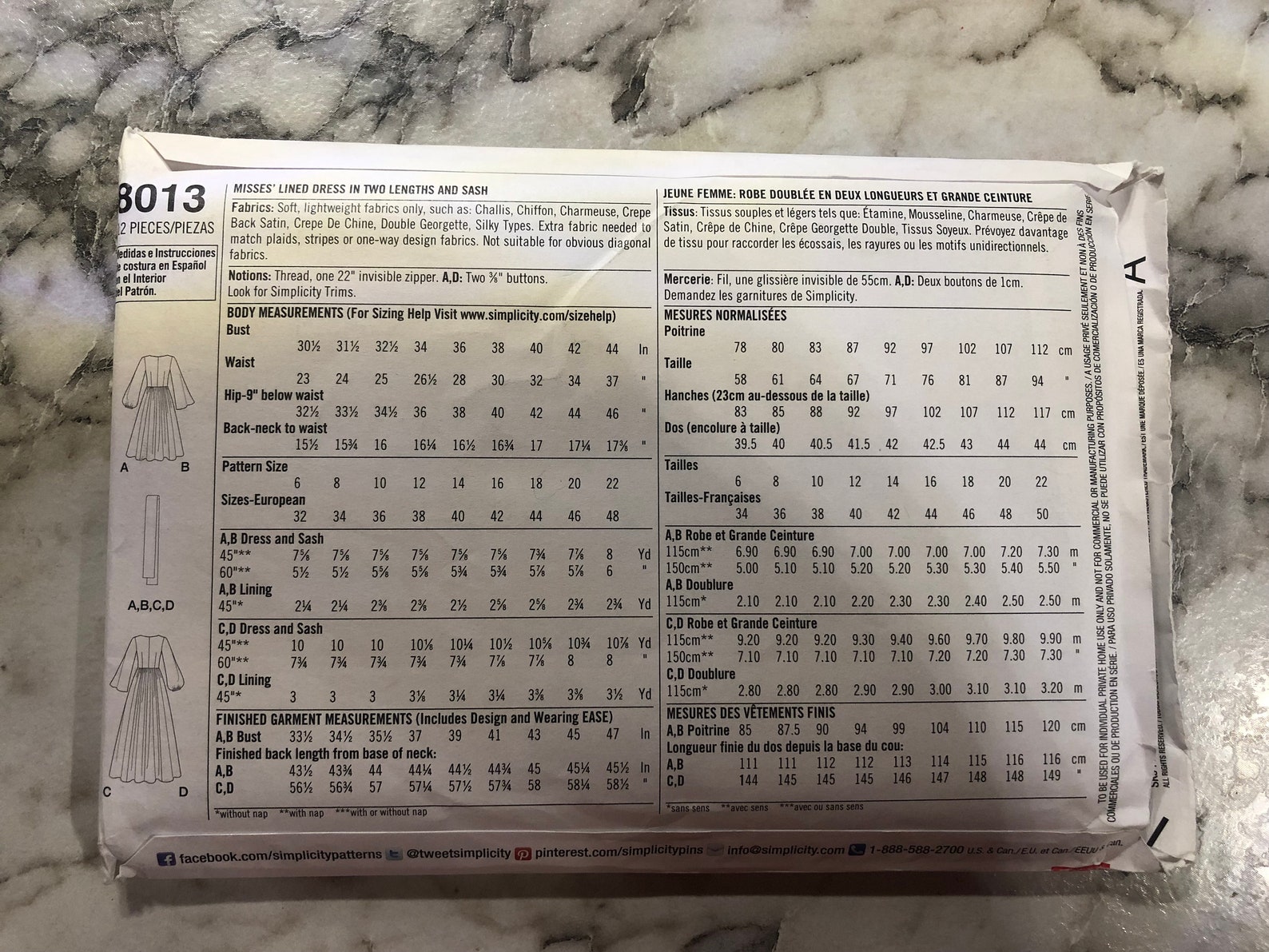 8013 Simplicity 1970s Vintage Pattern Misses Lined Dress in Two Lengths ...