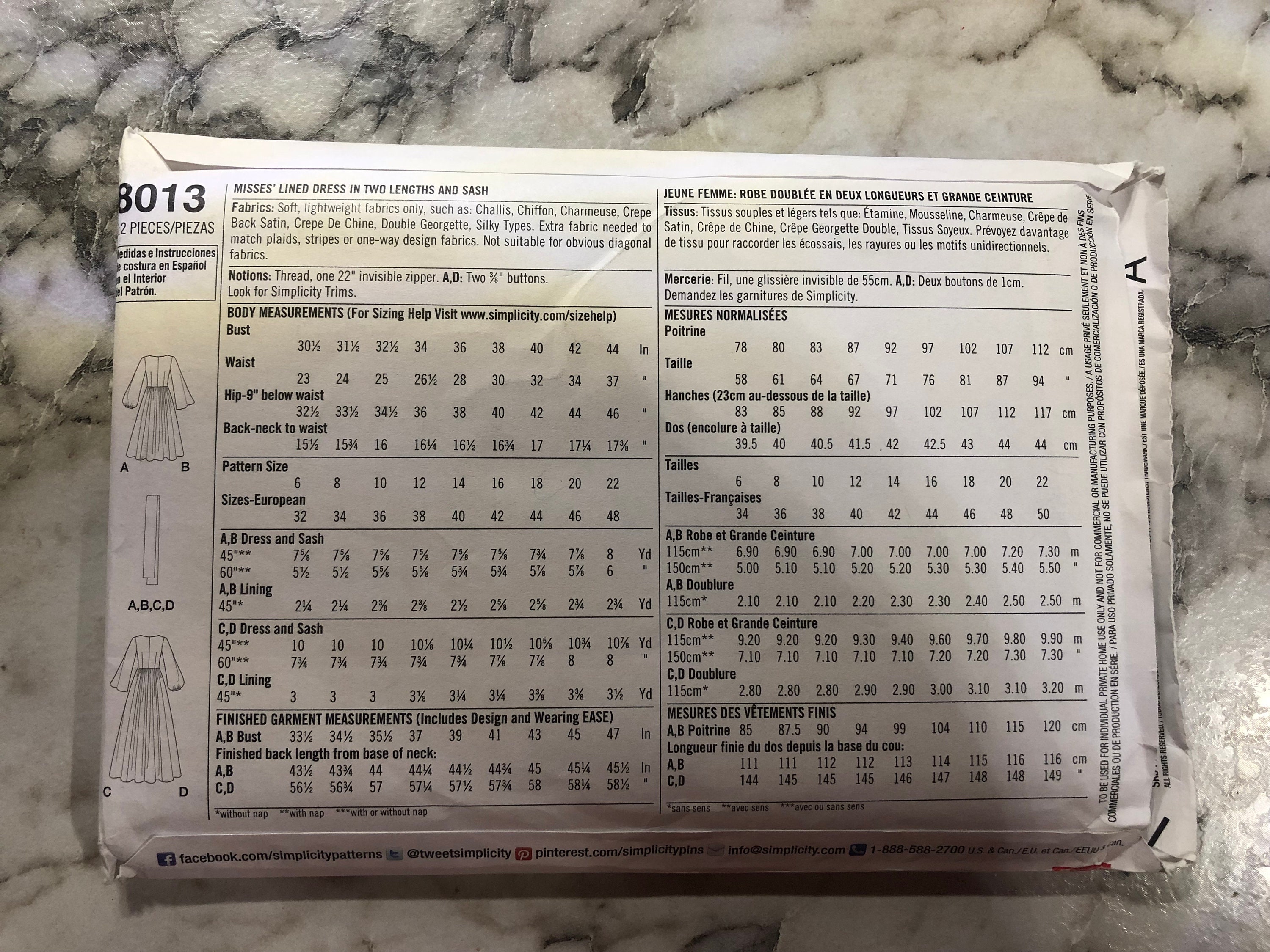 8013 Simplicity 1970s Vintage Pattern Misses Lined Dress in Two Lengths ...