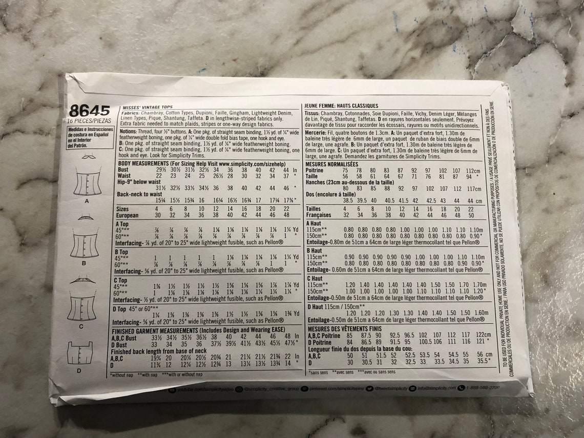 8645 Misses 1950s Vintage Tops by Simplicity - Etsy