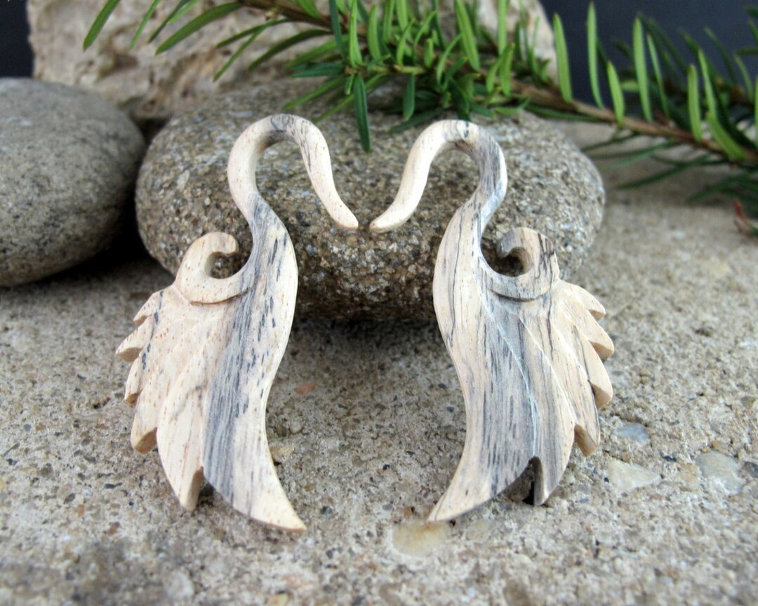 One Pair of Gorgeous 6g-4mm Wooden Gauge, Tribal Gauge, Goth, Body ...