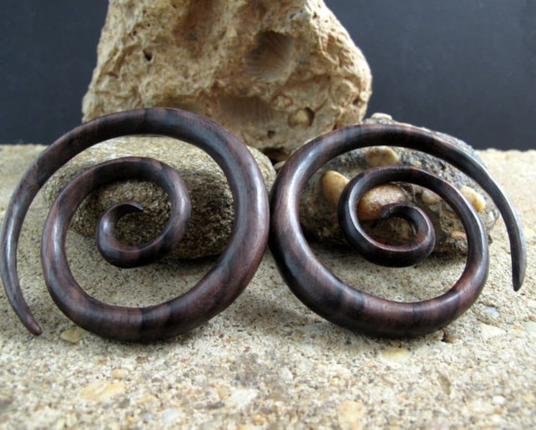 One Pair 0G- 8mm XXL Double Spiral Ear Gauge, Real Gauge, Tribal, Body ...