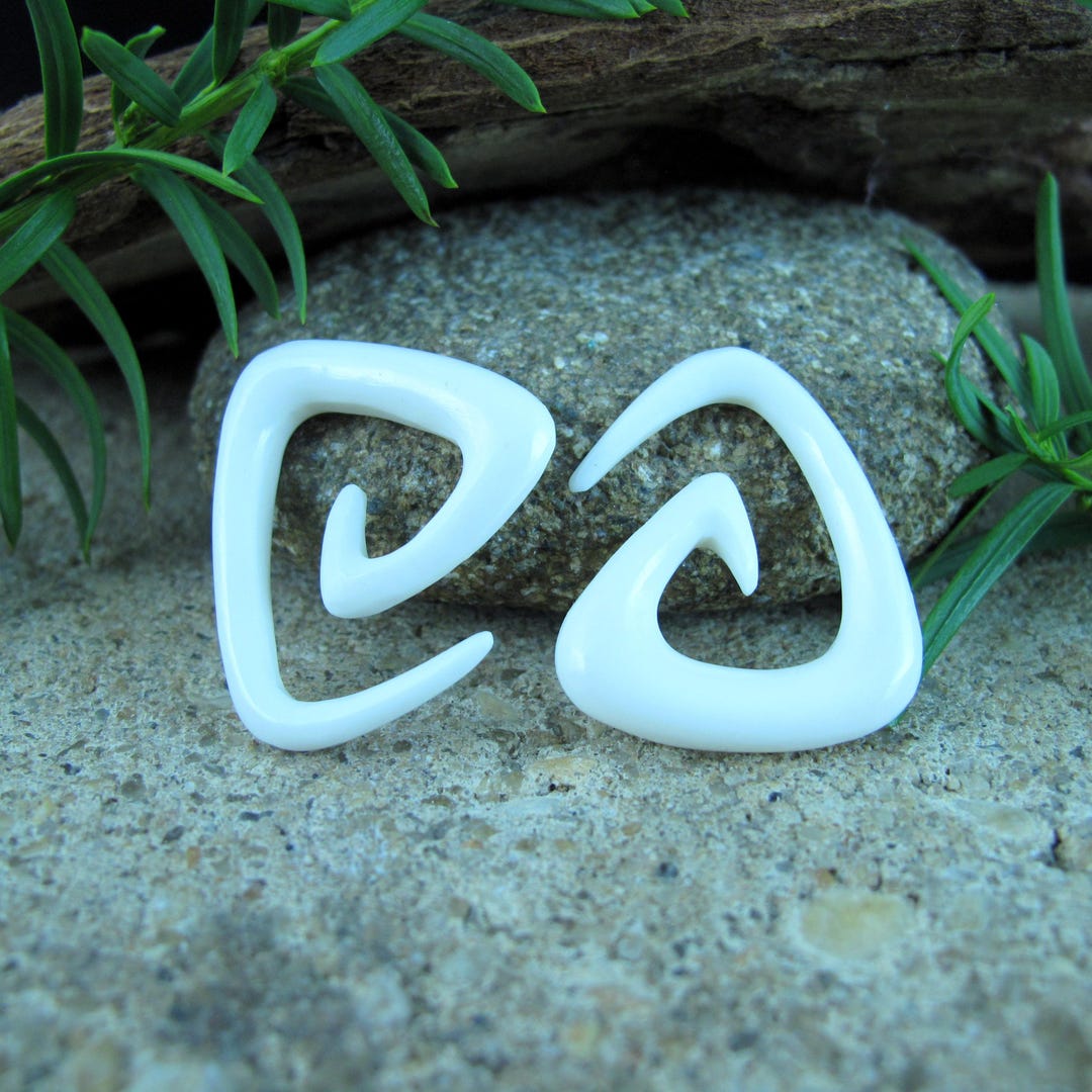 One Pair of 4G Excellent Buffalo Horn Triangle, , Organic Ear Gauge ...