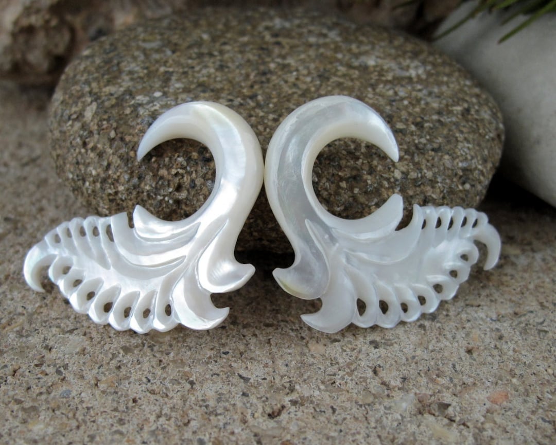 FREE SHIPPING One Pair of Real Gauge Earrings 2G -6 Mm Yellow Mother of ...