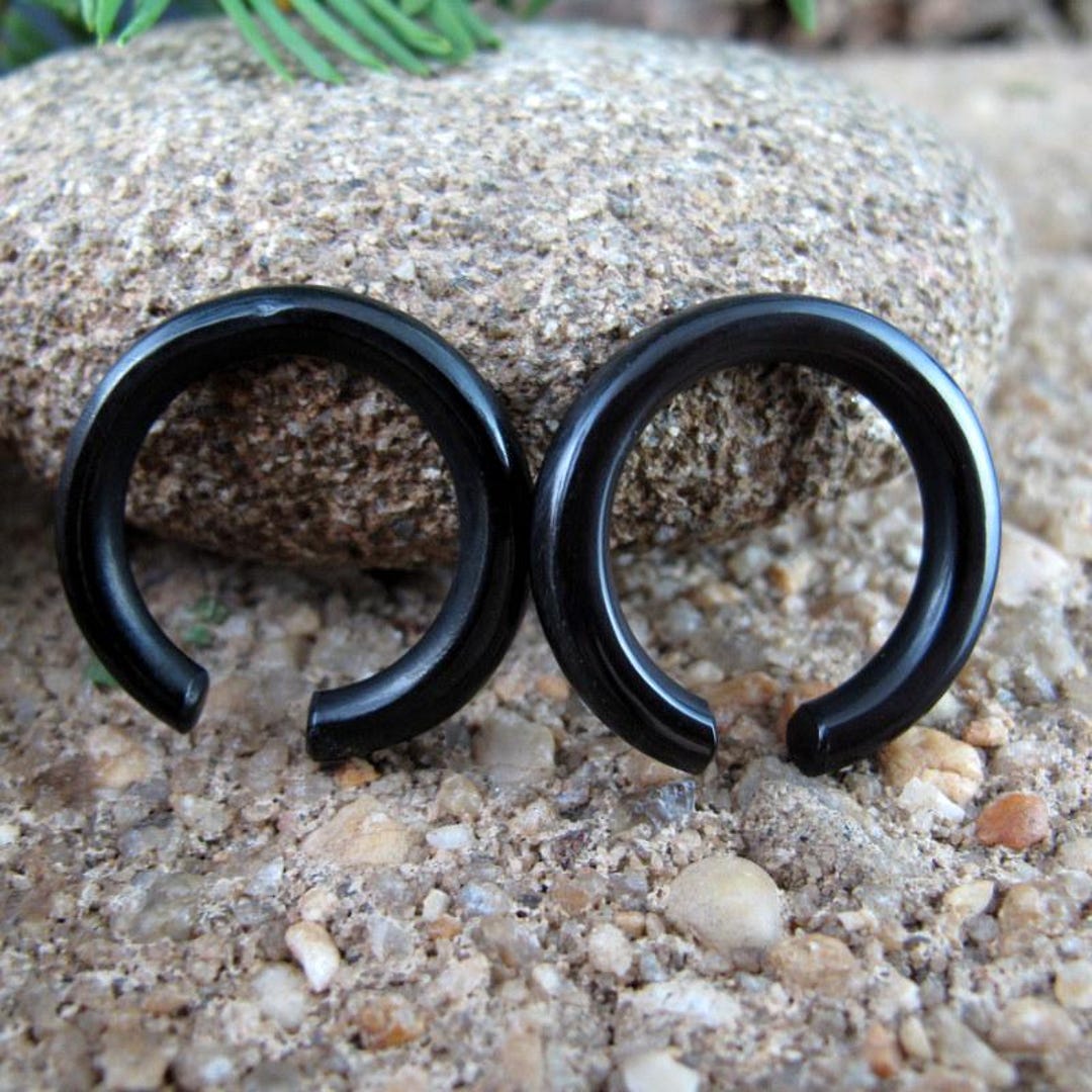 6g-4mm Pincher Buffalo Horn Tribal Gauged Earrings, Organic Gauge, Body ...