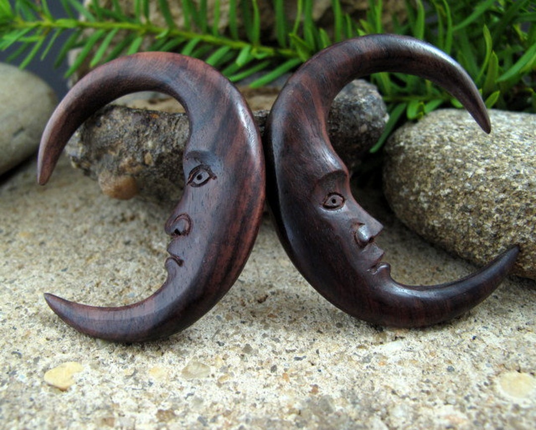 12mm Tribal Gauge, Crescent Moon , Body Piercing Jewelry L4514 - Etsy