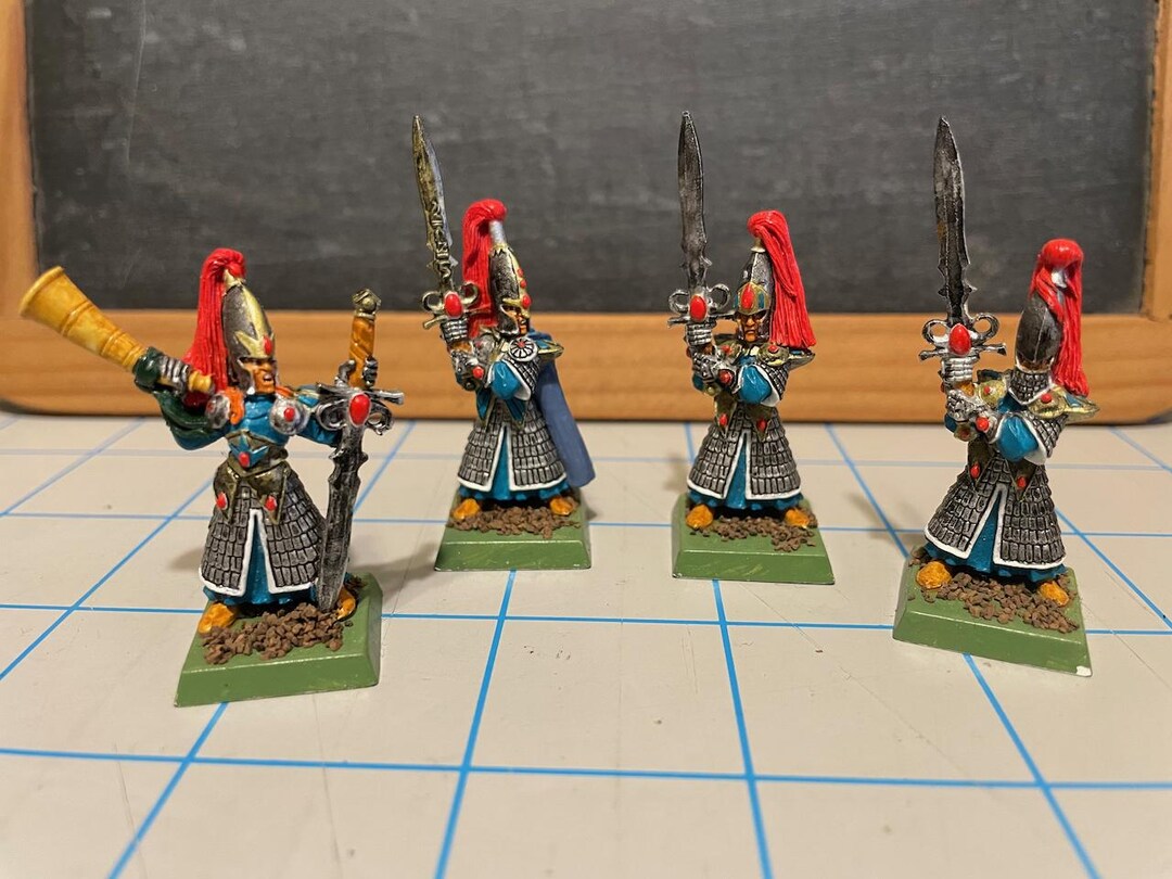 High Elf Swordmasters - Set of 4 Hand-painted Games Workshop Metal ...