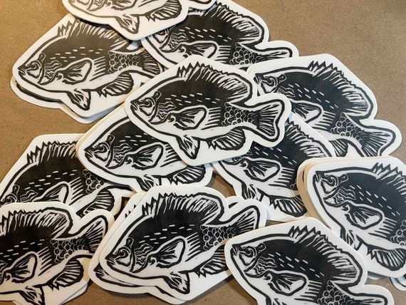 Cute Fish Sticker From My Linocut Block Print Artwork - Etsy