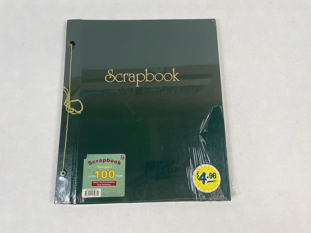Extra-large Vintage Scrapbook Green & Gold - NEW Empty 11 X 14 Album ...