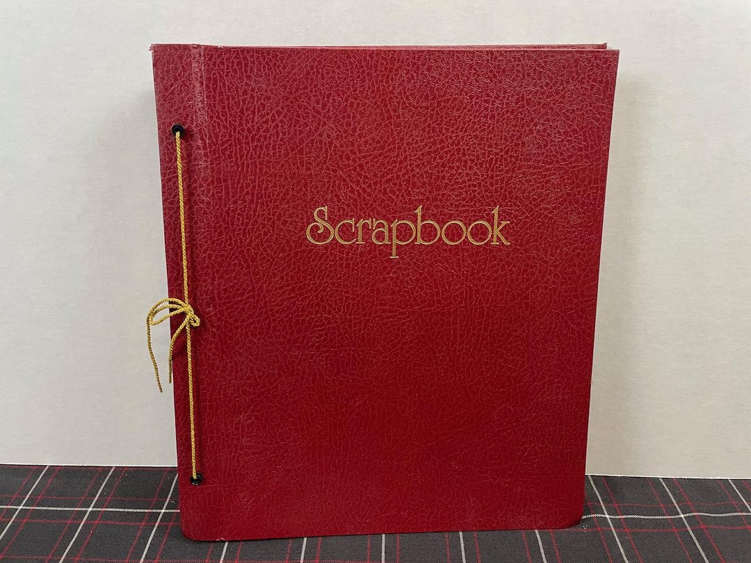 Extra-large Vintage Scrapbook Red & Gold - Empty 11 X 14 Old-timey ...