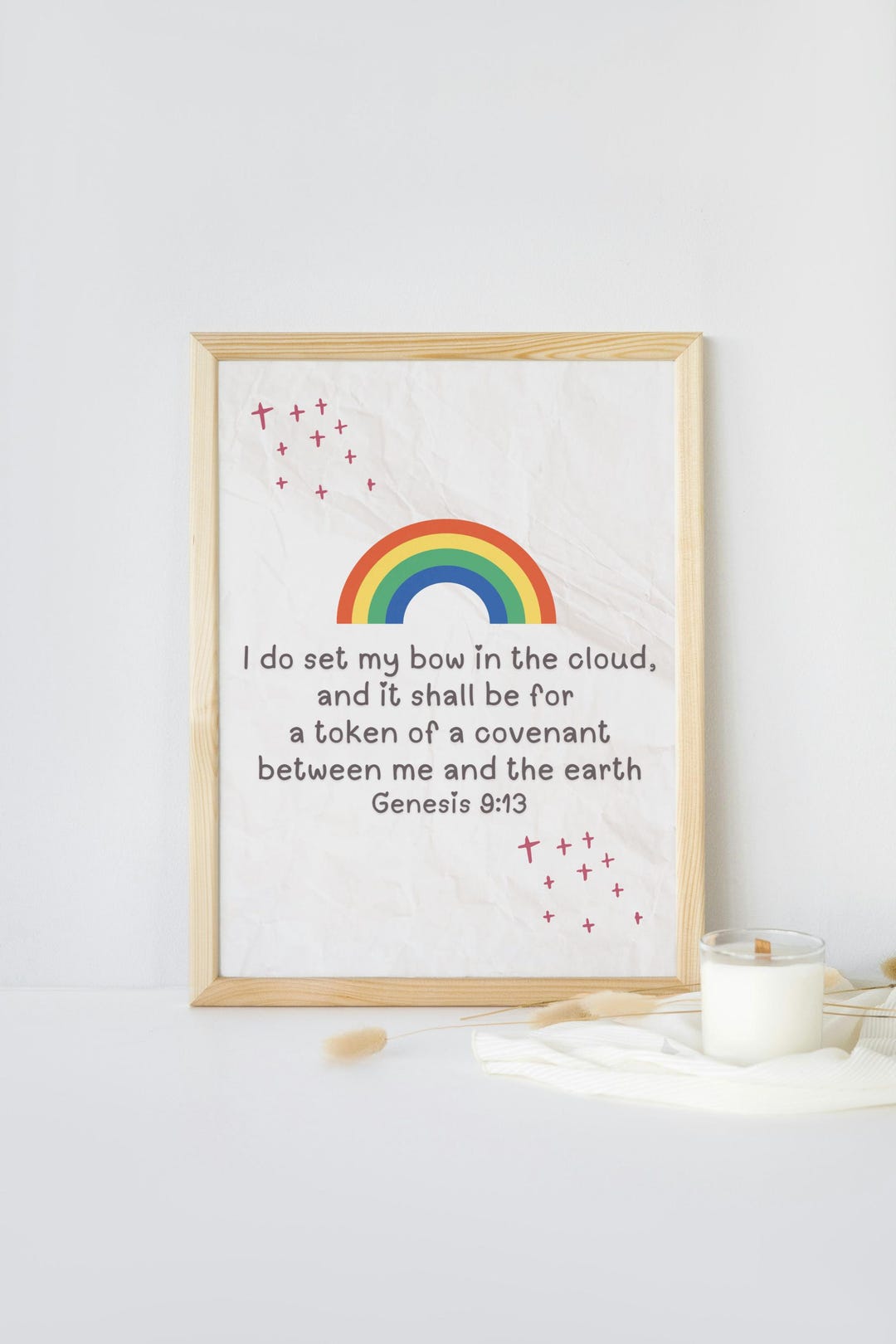 Genesis 9 Rainbow Scripture Bible Verse Printable Christian Baptism ...