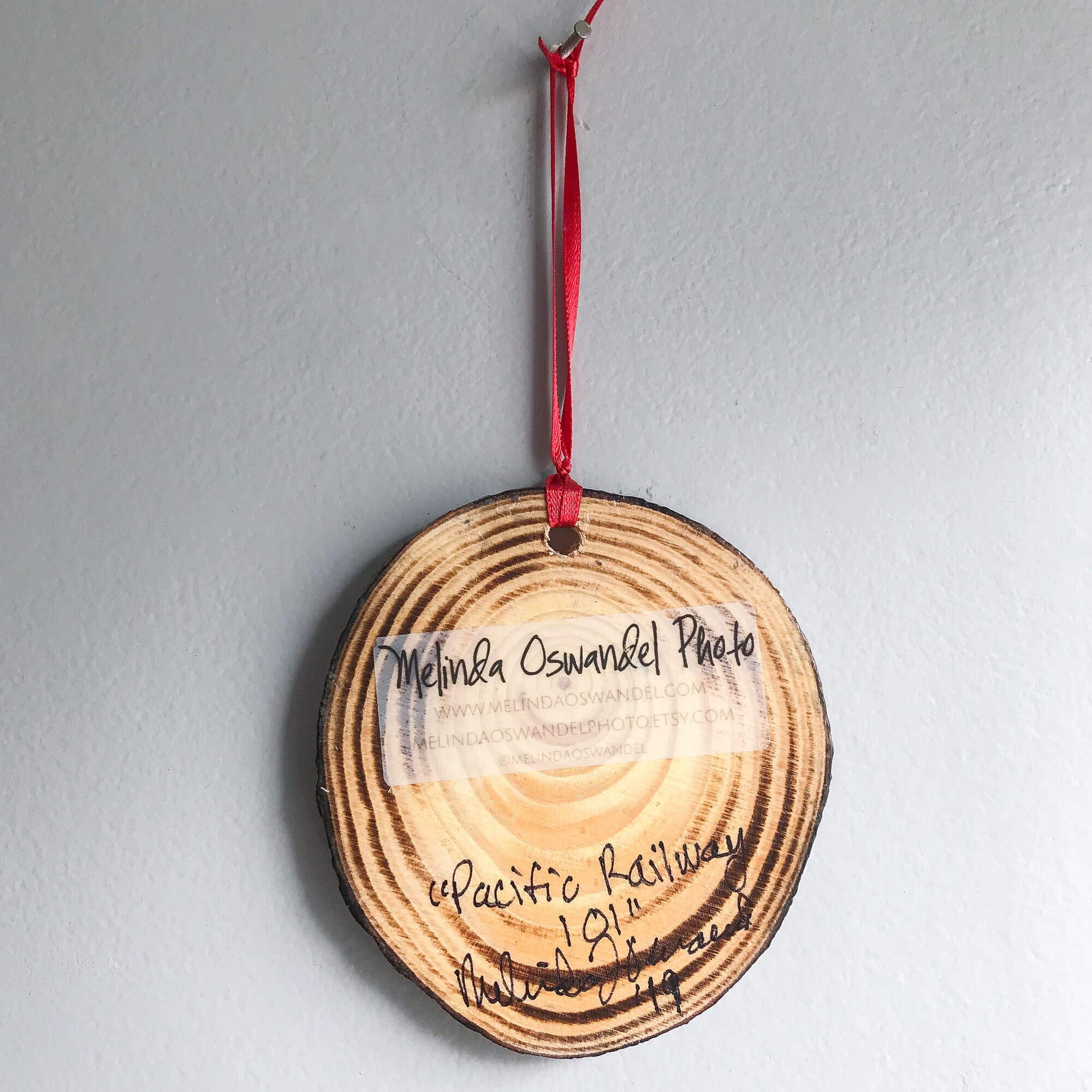 Wooden Railroad Tracks Ornament, Photo Transfer Art, Railroad Tracks ...