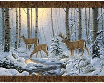 Pine Valley Deer Quilt Pattern, 5438-1, Digital Pattern, Panel Lap ...