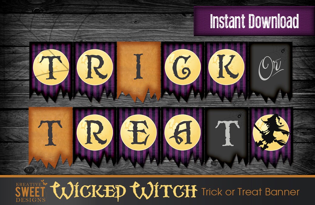 DIGITAL Halloween Wicked Witch Banner : Instant Download - Etsy