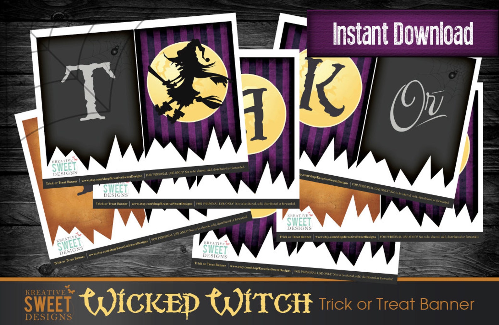 DIGITAL Halloween Wicked Witch Banner : Instant Download - Etsy