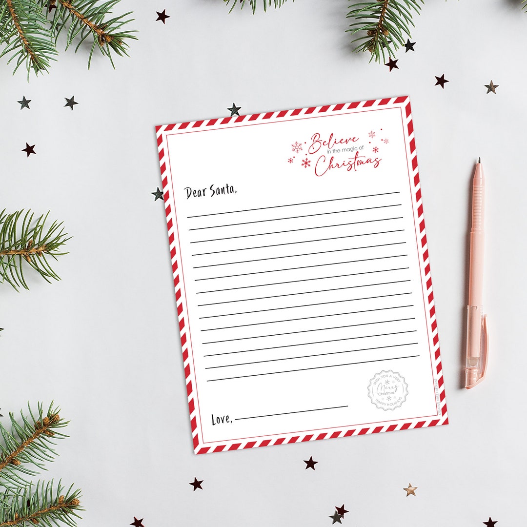 Digital : Dear Santa Letter / Printable / Letter to Santa / - Etsy
