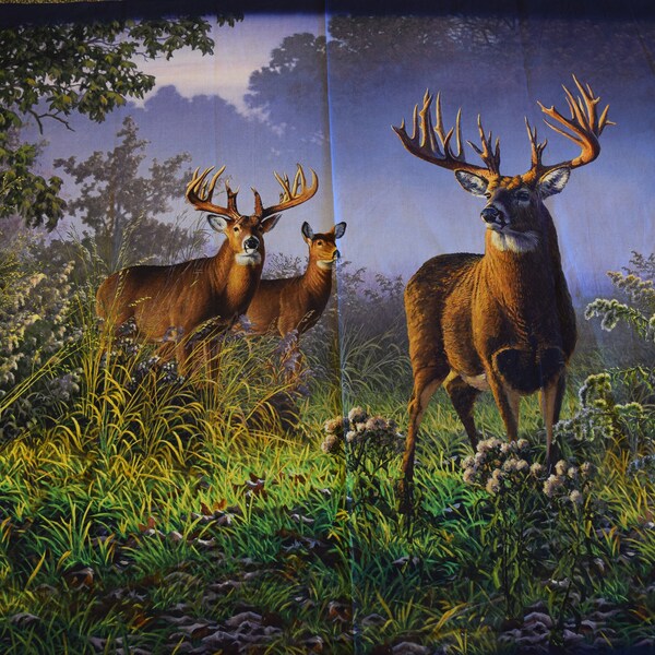 Deer Panel Fabric - Etsy