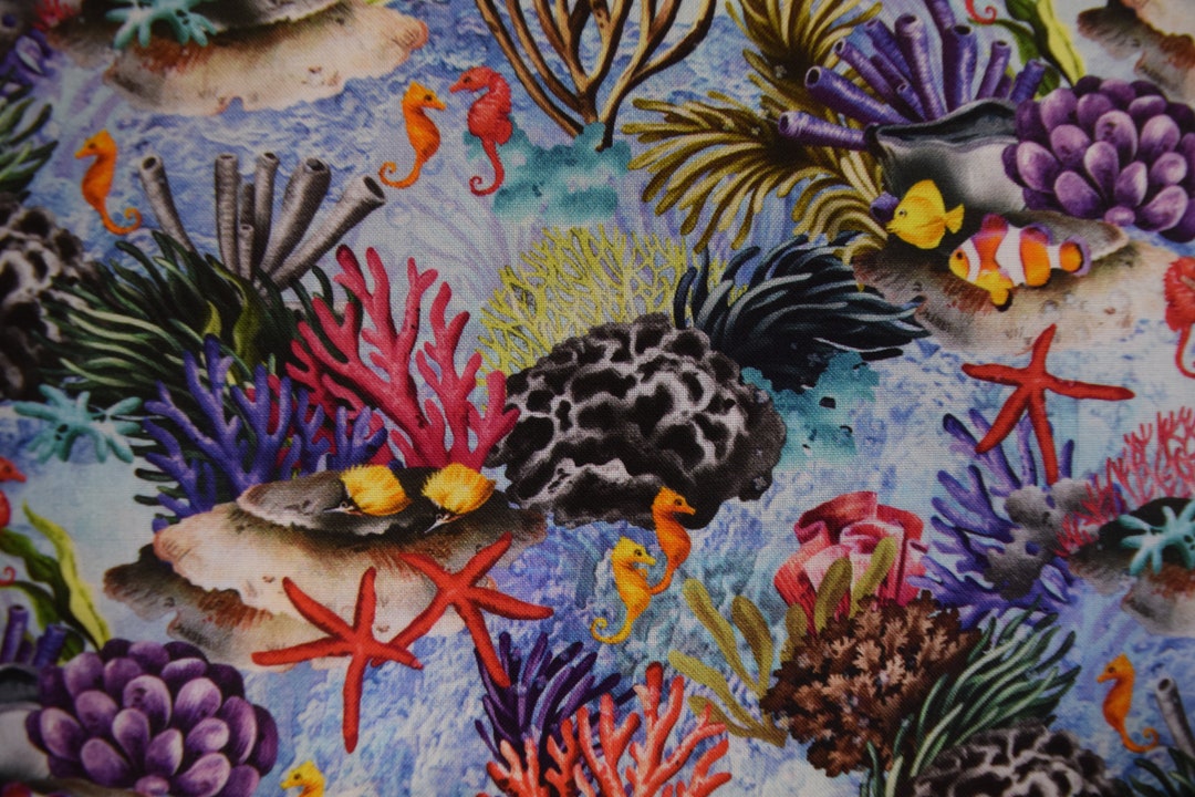 Coral Reef From the Reef Collection by Oasis Fabric. Fabric by the Yard ...