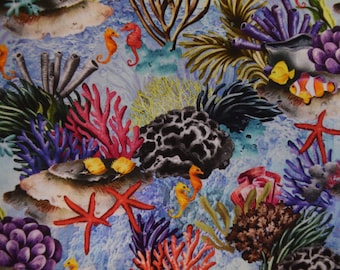 Great Barrier Reef Fabric Reef Life by Cjldesigns Great - Etsy