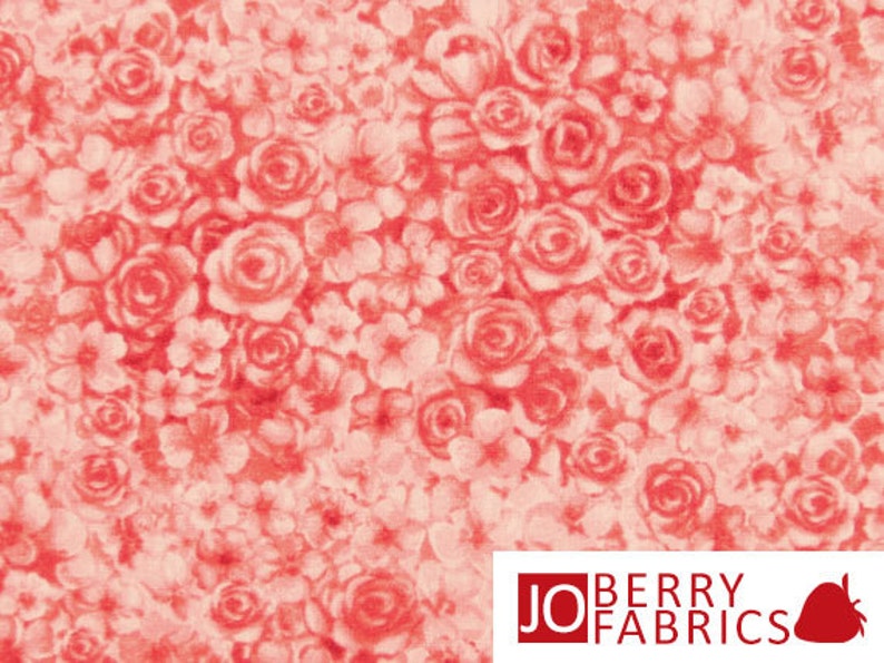 Fabric With Small Red Roses Roses Are Red Collection by | Etsy