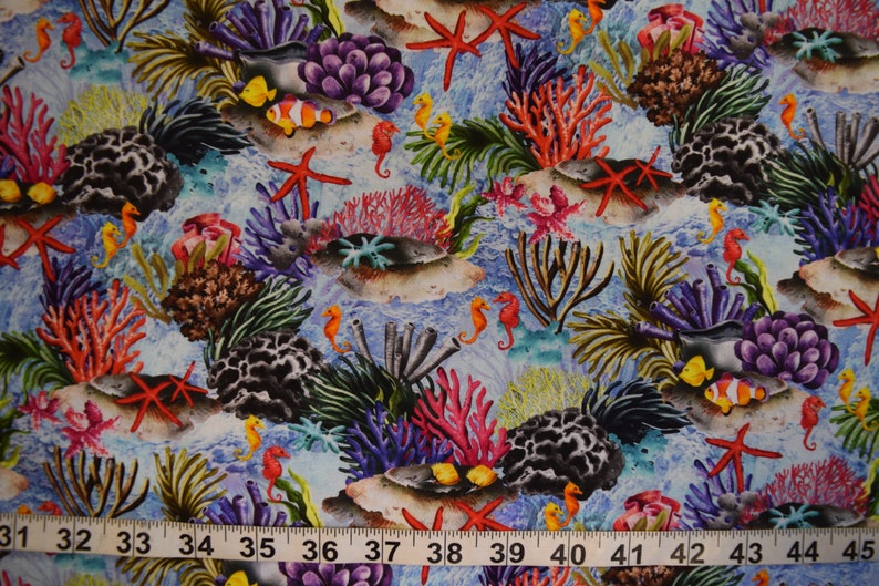 Coral Reef From the Reef Collection by Oasis Fabric. Quilt or - Etsy