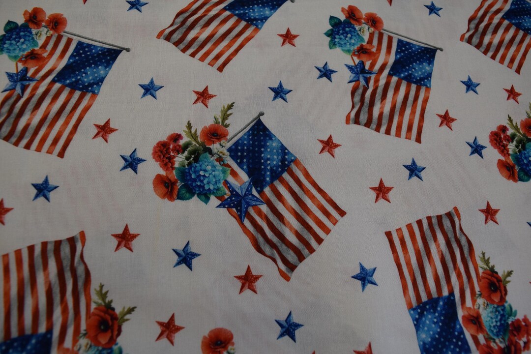 American Flags by Nicole Decamp for Benartex. Fabric by the Yard #3166 ...