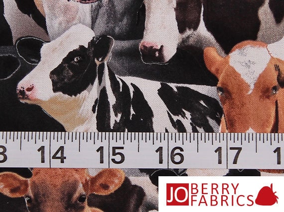 Cows Fabric Packed Cows by Elizabeth Studio Quilt or Craft | Etsy