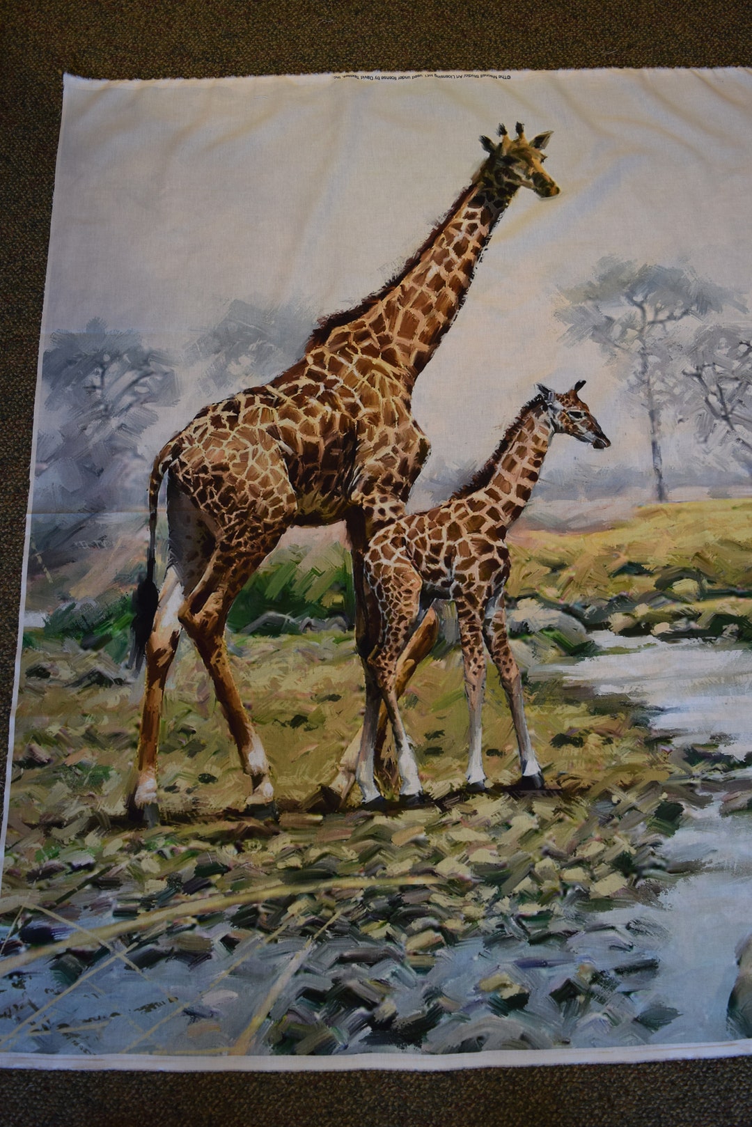 Giraffe Panel in Watercolor by Macneil Studio for David Textiles ...