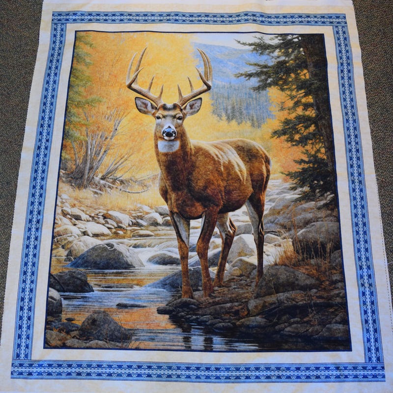 Deer Panel Fabric - Etsy