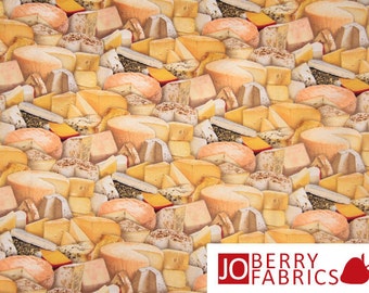 Swiss Cheese Fabric Yellow Geo Novelty Food Fabric Print for Craft ...