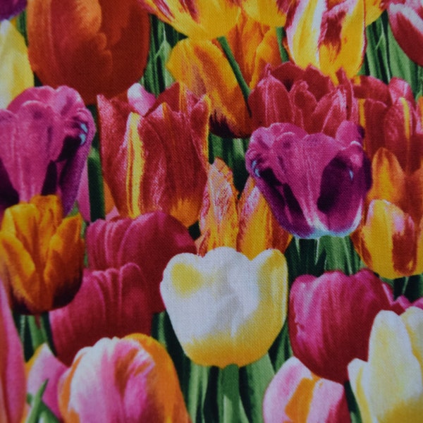 Tulip Print Fabric - Etsy