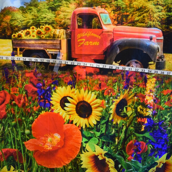 Wild Flower Panel Fabric - Etsy