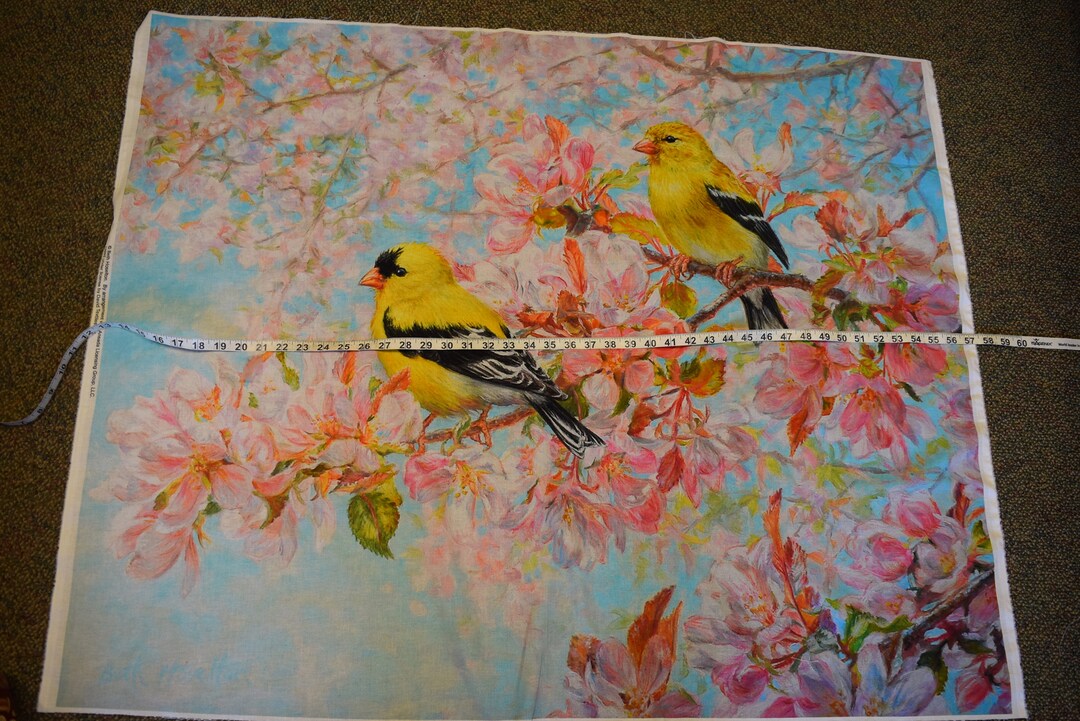 Gold Finch Panel From the Spring Morning Collection by Beth Haselton ...