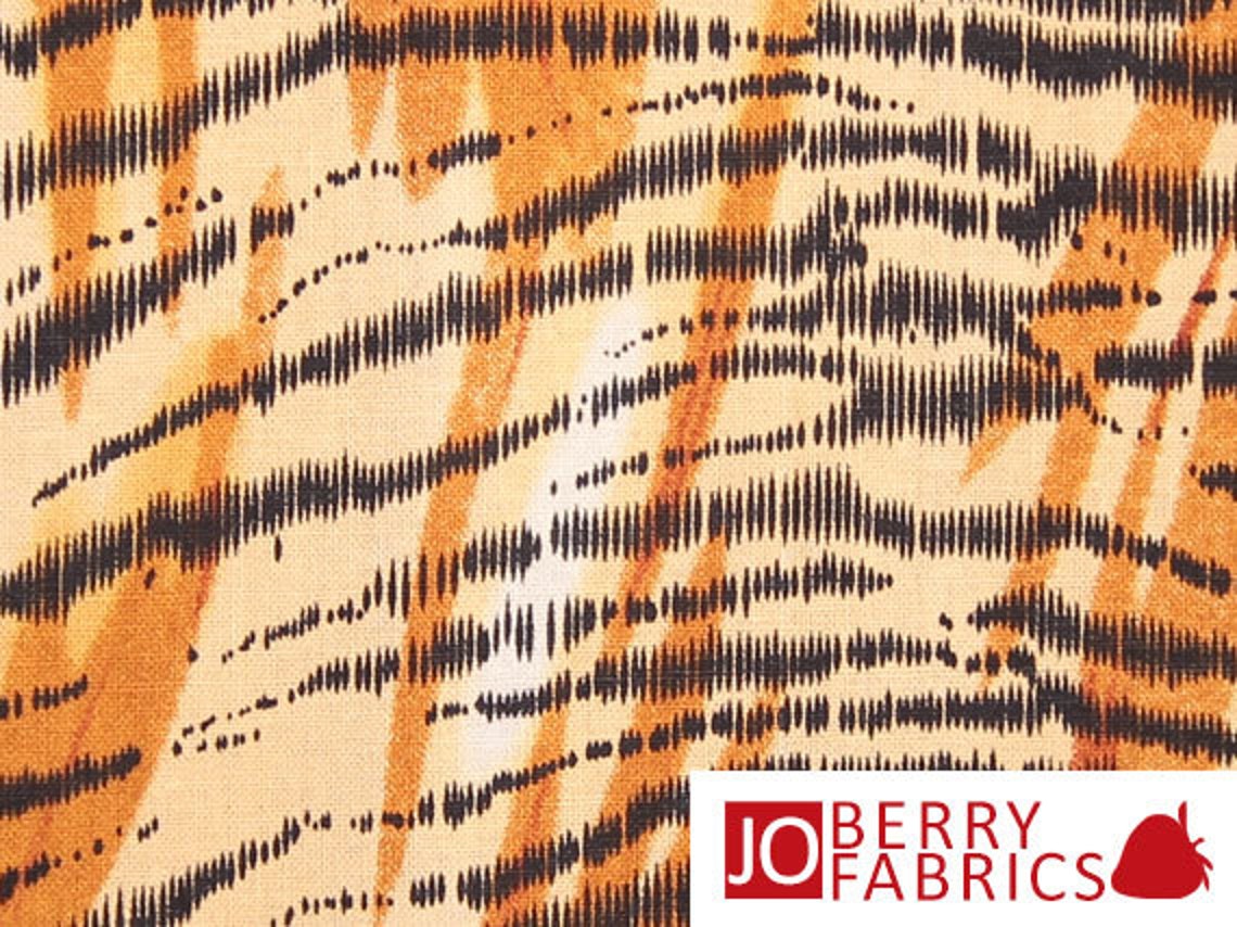 Tiger Print Fabric. - Etsy