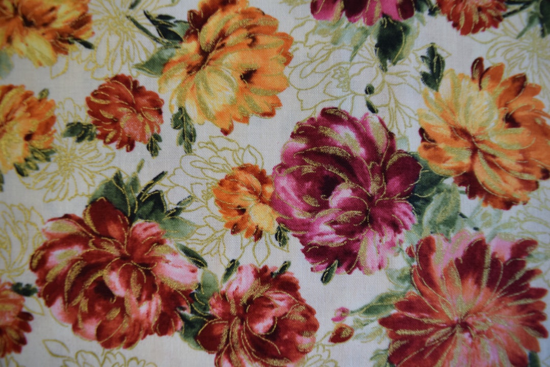 Mixed Flowers From the Fleur Collection by Timeless Treasures. Fabric ...
