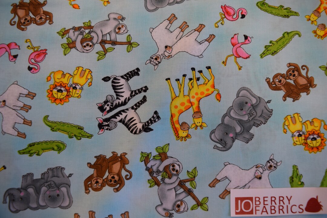 Animals on Aqua From the 2 X 2 Collection by Pam Bock of Pieceful ...