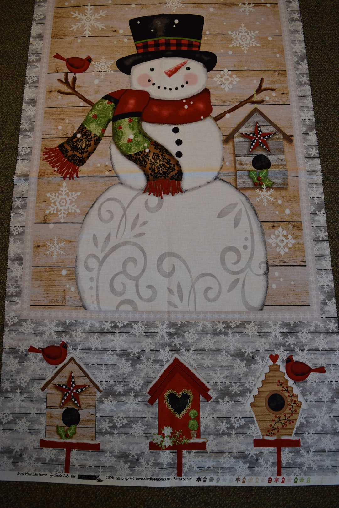 Snowman Panel From the Snow Place Like Home Collection by Sharla Fults ...