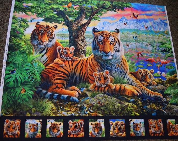 Tiger Panel by Adrian Chesterman for Quilting Treasures, Quilt or Craft ...