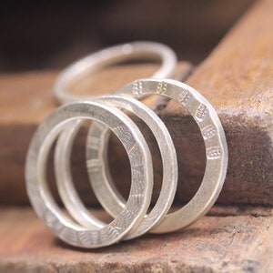 Large Profile Handmade Silver Ring With Stamped Patterns*silver Ring ...