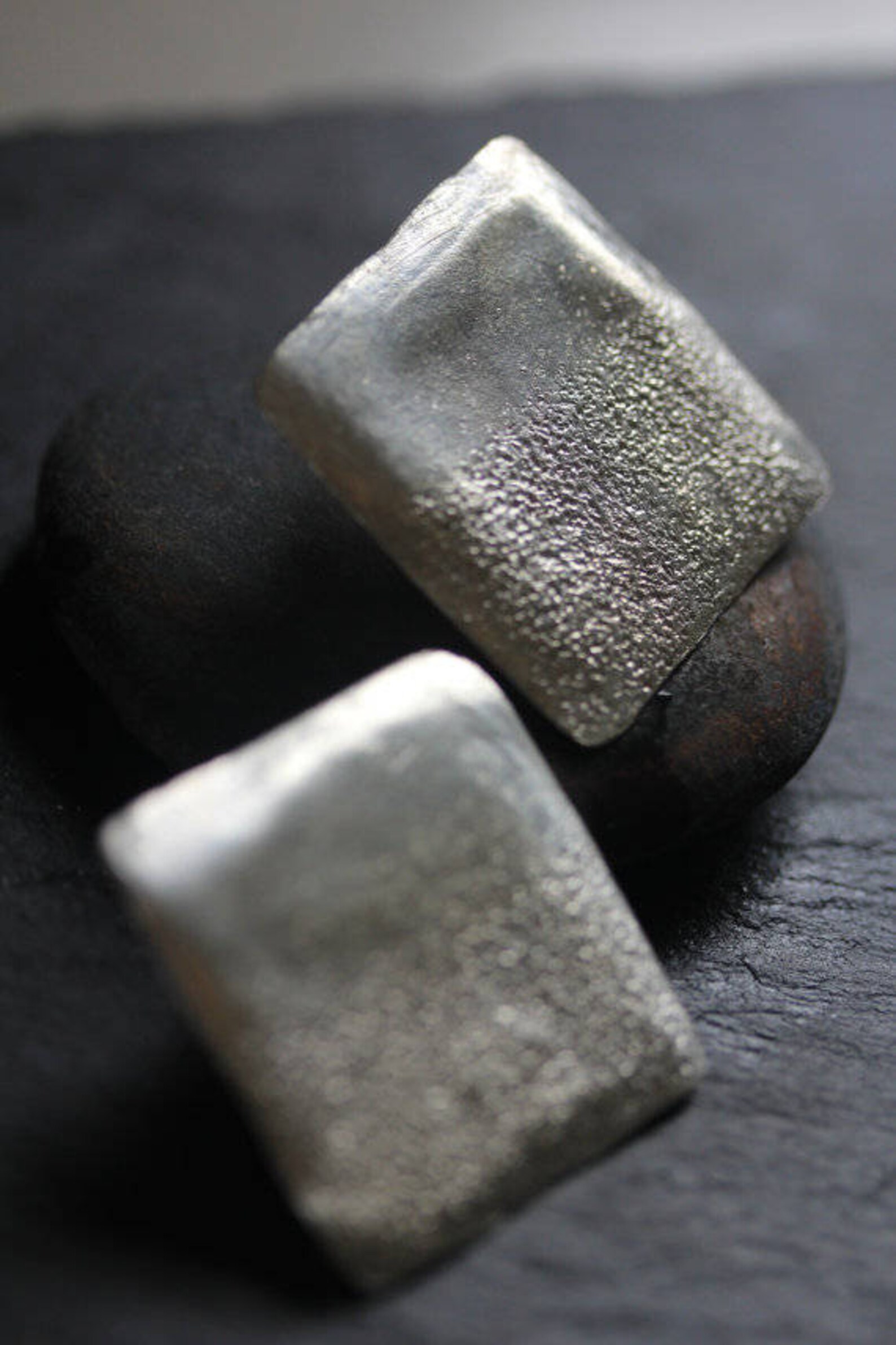 Handmade Textured Silver Square Studs E0171 - Etsy