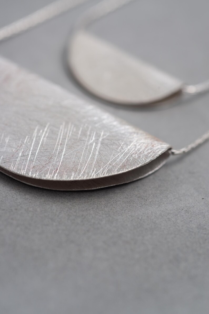 Double Strand Silver Half-moon Pendants Long Necklace (STN0016) - Etsy