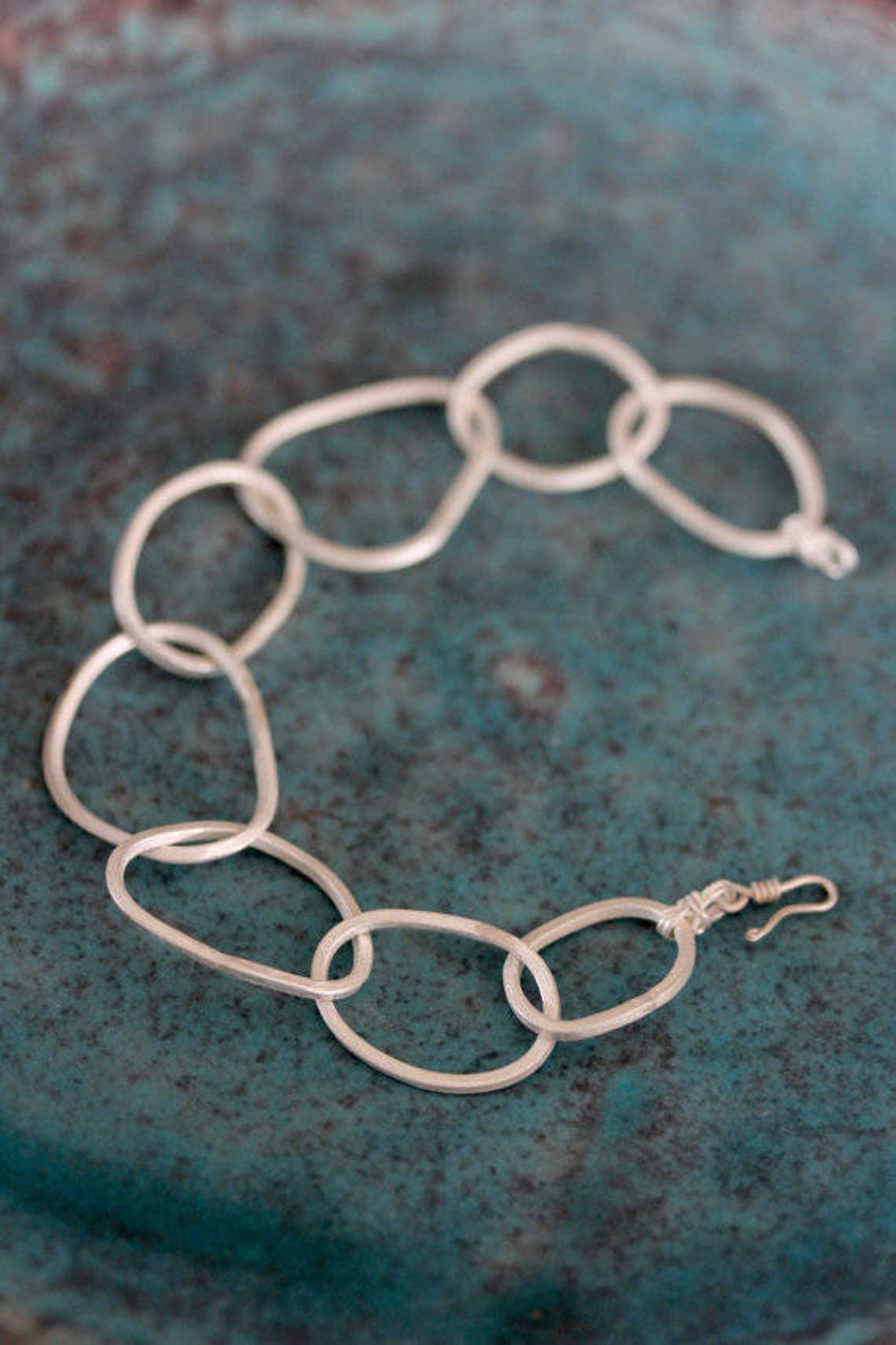 Handmade Silver Interlocked Oval Loops Bracelet B0043 - Etsy