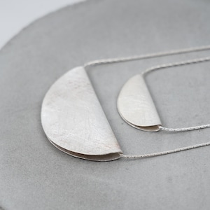 Double Strand Silver Half-moon Pendants Long Necklace (STN0016) - Etsy