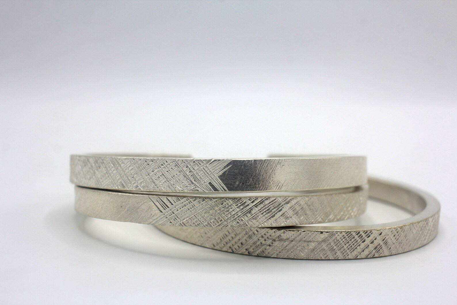 Open Bangle With Etched and Chiseled Texture B0078 | Etsy