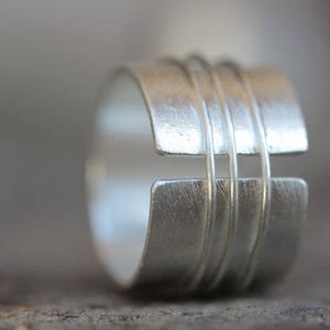 Handmade Open Band Silver Ring With 3 Silver Wire Loops*accessory ...