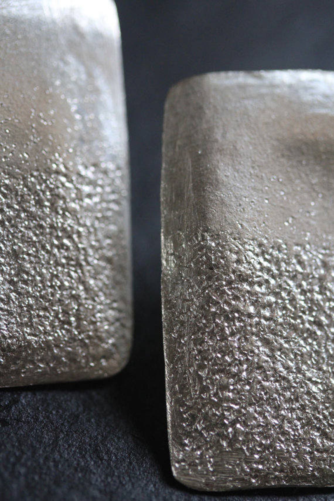 Handmade Textured Silver Square Studs E0171 - Etsy